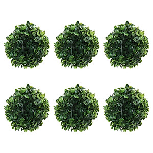 ARTIBETTER 6pcs 10cm Artificial Boxwood Ball Topiary Plants Round for Home Wedding Party Decor Garden Front Patio Planter Deck Backyard Indoor Outdoor Decor Green