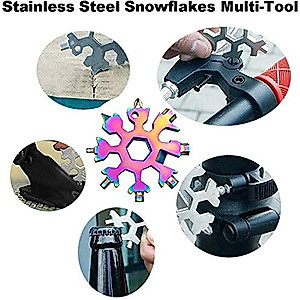 18-in-1 Snowflake Multi-Tool, BerniceKelly Stainless Steel Multitool Card Combination Compact Portable Outdoor Products Snowflake Tool Card
