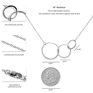 Suavell 3 Generations Necklace. Sterling Silver Grandmother Mother Daughter Jewelry, Nana Necklace, Granddaughter Necklace, Mothers Day Gifts for Grandma, Three Circle Necklace From Grandchildren