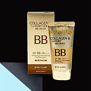 3W CLINIC Collagen & Luxury Gold BB Cream 1.69Oz SPF50+/PA+++ Wrinkle Care