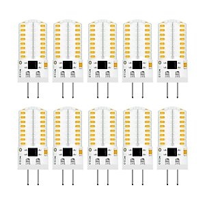 TIANZHILANSKY Pack 10 Mini G4 LED Bulb Dimmable 110V 120V 2.6W 280 Lumens 64pcs Silicone Lamp Equivalent to 20W Halogen Bulb Replacement Warm White 2700K-3200K 3000K Home Lighting