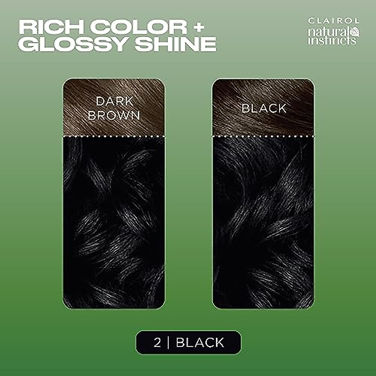 Clairol Natural Instincts Demi-Permanent Hair Dye, 2 Black Hair Color, Pack of 1