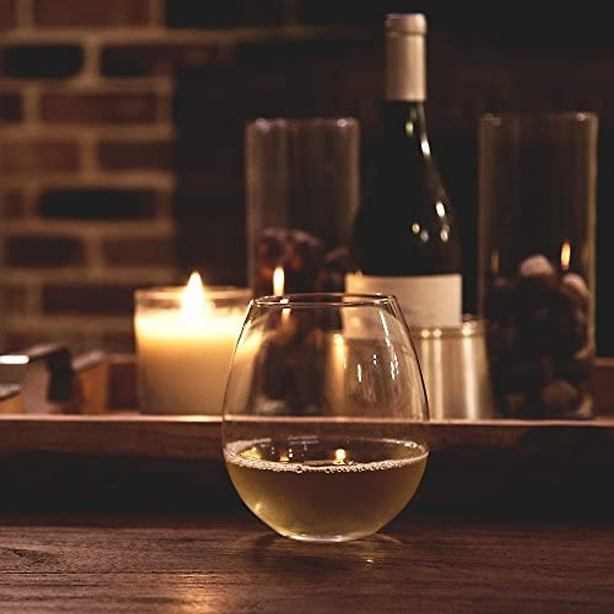 Big Betty - Premium XL Stemless Jumbo Wine Glass Set – Oversized Wine Glasses, Each Holds an Entire Whole Bottle of Wine or Champagne – Elegant Glassware Set of 2 - Clear