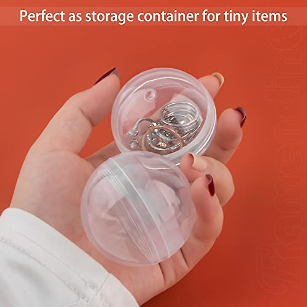 Framendino, 50 Pack 2 Inch Empty Round Clear Capsules Vending Machine Capsules for Gumball Machine