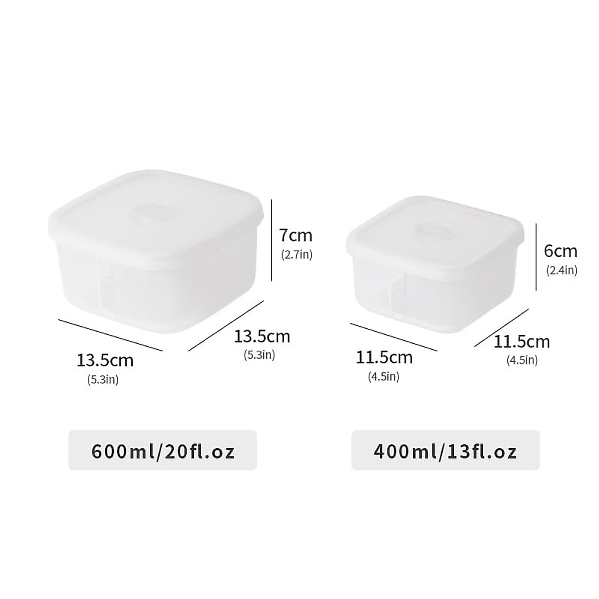 OTB Set of 2 Reusable Silicone Containers Clear, Nesting Leak-free Silicone Food Storage Boxes, BPA Free, Airtight, Dishwasher and Freezer Safe