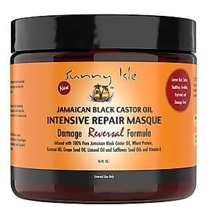 Sunny Isle Jamaican Castor Oil Intensive Repair Masque, Black, Coconut, 16 Fl Oz