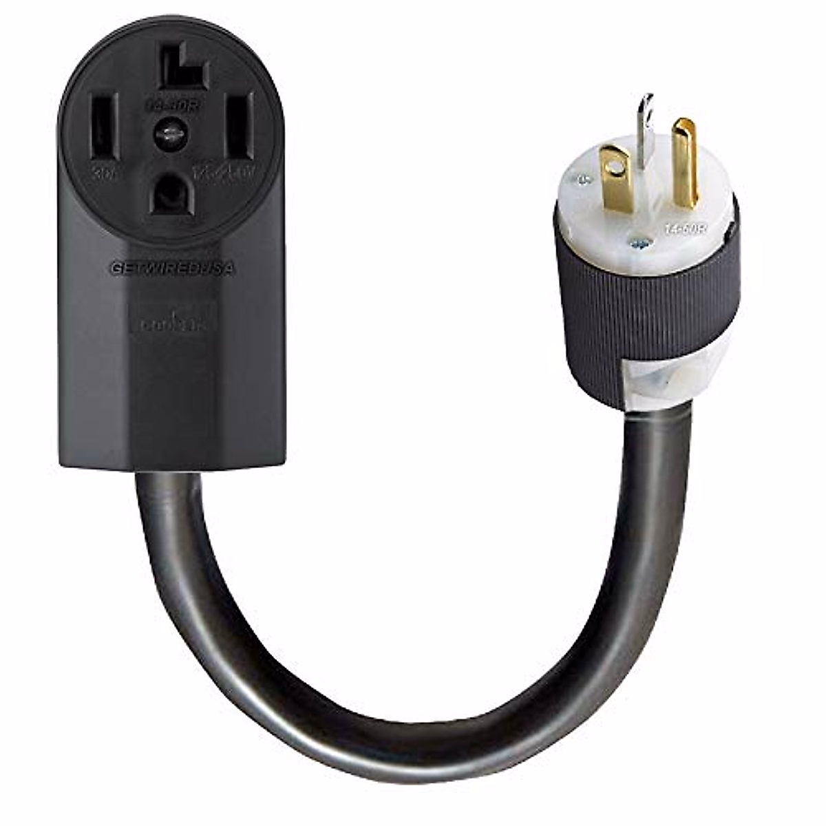 Universal EV Electric Car Charger Adapter 220/250V Cable 6-20P 3-Pin Male Plug To 14-30R 4-Pin Female Receptacle Outlet, Level 1 & 2 Vehicle Charging Converter Connector Cord NEMA EVSE FX804EV
