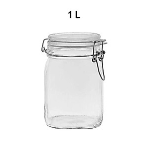 Bormioli Rocco Bormioli 149740-SE5 Set of 3 Airtight Jars 1 x 0.5 L 1 x 1.5 L Transparent Multi-Coloured, Glass