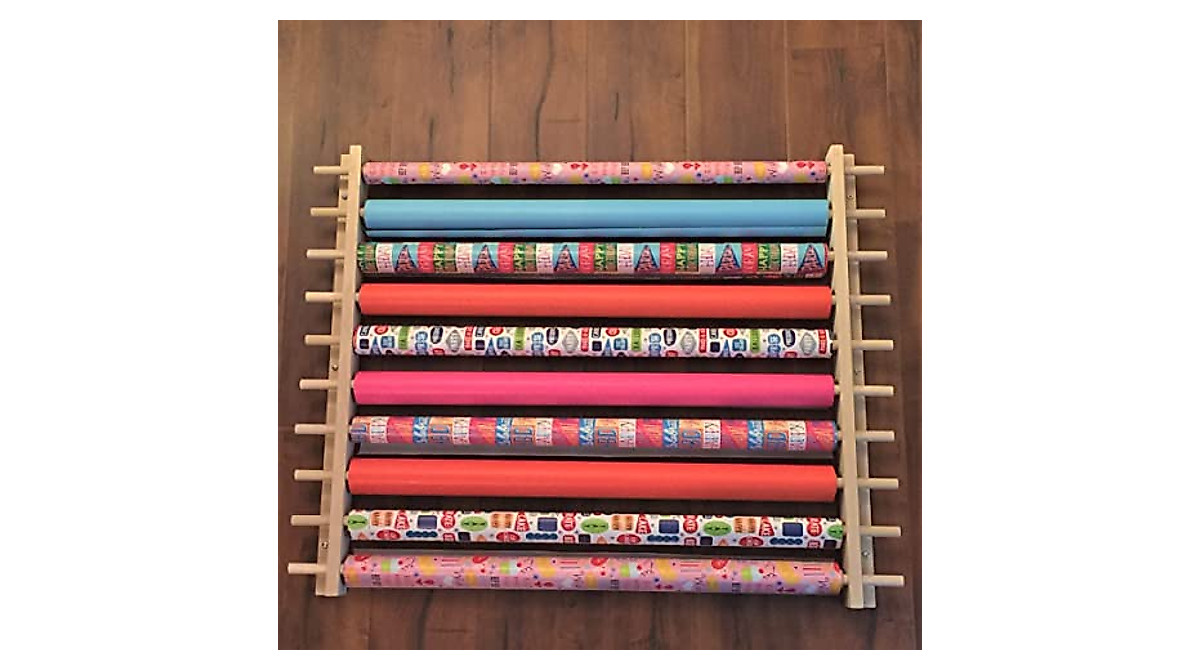 Storage Station for Gift Wrap & Crafts - Wall Mounted Organizer
