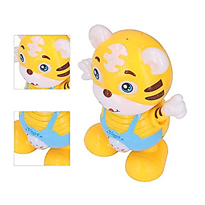 VGEBY Dancing Robot Toy, Dancing Robot Toy Cute Cartoon Tiger Electric Light Music Eco Friendly Safe Durable Kids Robot for Kids