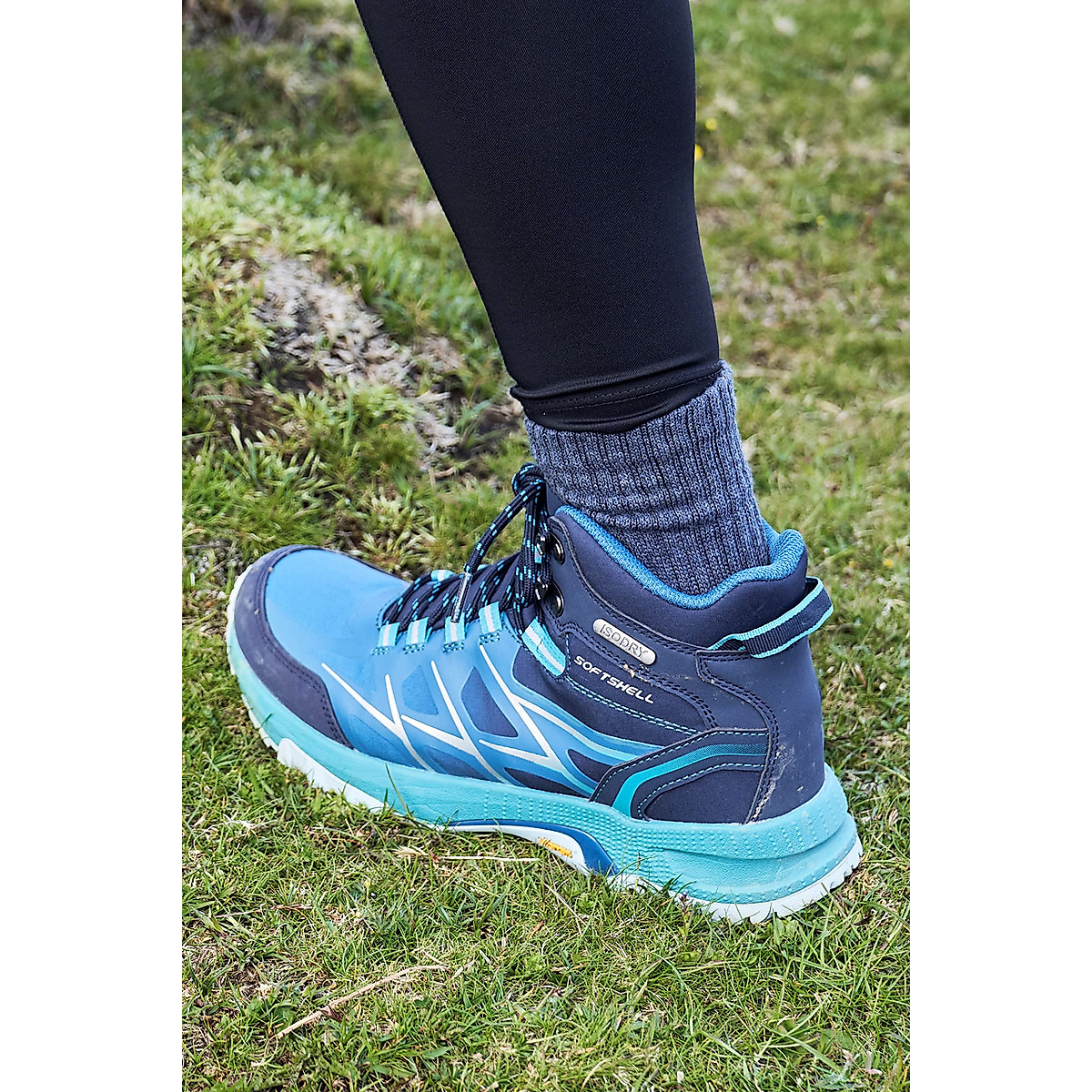 Mountain Warehouse Rockies Extreme Womens Waterproof Vibram Walking Boots Blue Womens Shoe Size 7 US