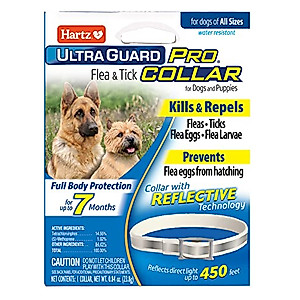 Hartz UltraGuard Pro Reflective Flea & Tick Collar for Dogs and Puppies, 7 Month Flea and Tick Prevention Per Collar, 1 Count