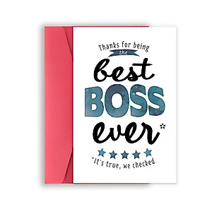 BENNLOOS Funny Boss's Day Card for Men Women, Happy Boss's Day Gift for Boss, Humor Birthday Card for Boss, Boss Thank You Card, Best Boss Ever Card