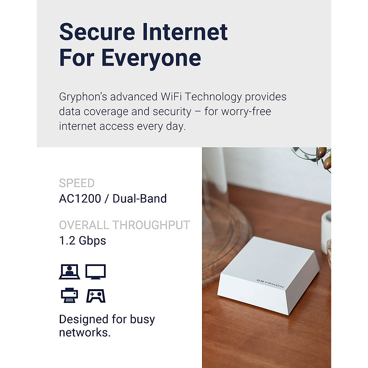 Gryphon Guardian Mesh WiFi Router and Parental Control System with Content Filters and Advanced Cyber Security