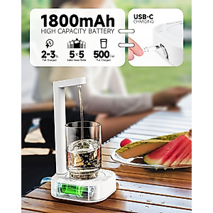 FUNCUE Water Dispenser, Intelligent 7 Levels Water Dispenser for 5 Gallon Bottle & Universal Bottles, Portable Desktop Water Pump for Indoor Outdoor, Automatic Electric Water Jug Dispenser