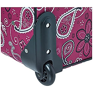 Rockland Fashion Softside Upright Luggage Set, Expandable, Wheel, Telescopic Handle, Pink Bandana, 2-Piece (14/19)