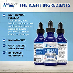 BioSource Labs Complex Diet Drops – Best Natural Weight Management Drops for Men and Women (1 Bottle, 2 fl oz) - 30 Day Supply