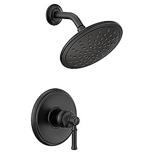 Moen T2282EPBL Dartmoor Shower Only System with Rainshower Showerhead Without Valve, Matte Black