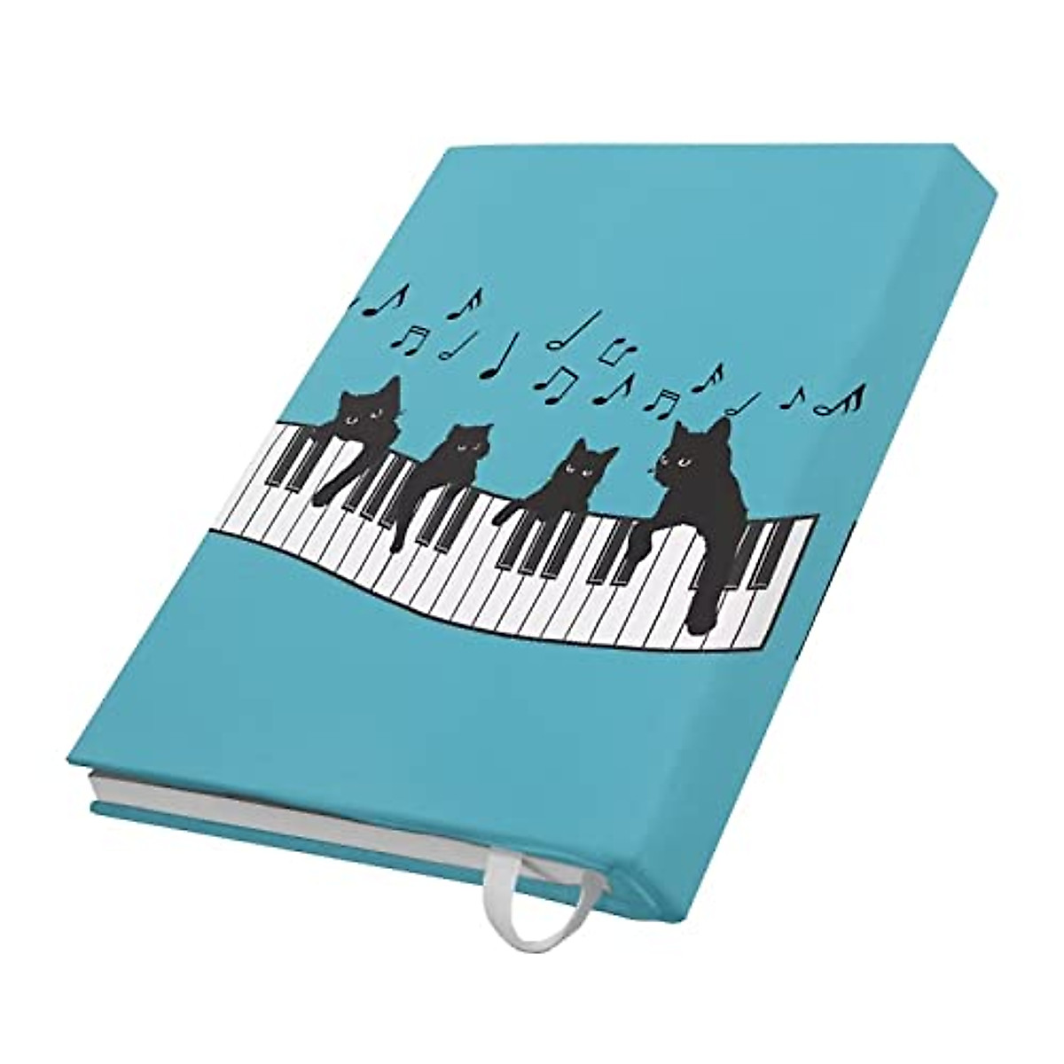 Flashideas Cat with Piano Washable Book Covers for Book Lovers Notebook Protector for Documents Protective Durable Reuseable Washable Book Dust Jacket Covers