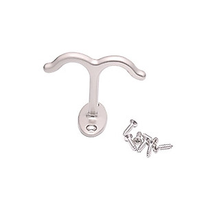 Double Prong Ceiling Hook, 4 Pcs Zinc Alloy Towel/Robe Clothes Hook for Closet Top Bathroom Kitchen Cabinet Garage