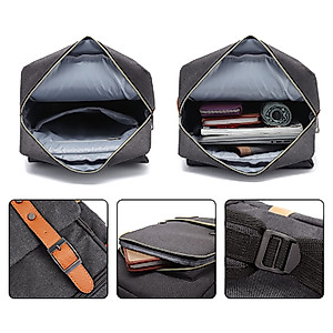 Malaxlx Black Vintage Bookbag for Teen Girls Student, High School USB Laptop Backpack for Women