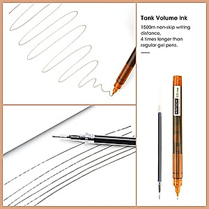 WRITECH Rolling Ball Pens Quick Dry Ink 0.5 mm Extra Fine Point Pens 10 Pcs Liquid Ink Pen Rollerball Pens Multicolor Ink (Multicolor)