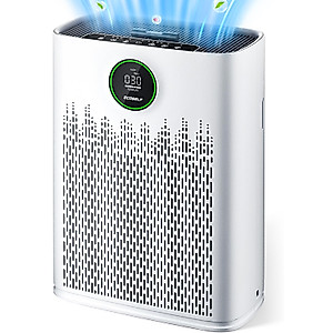 Air Purifiers for Home Large Room, with Smart Mode, PM2.5 Air Quality Display, 22dB Sleep Mode, Aromatherapy, Cover Up to 1295 Ft² with 2X-Purification & 360°Air Outlet, HAP603, Bright White