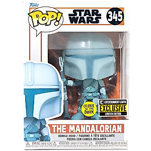 POP Star Wars: The Mandalorian - Mandalorian (Din Djarrin) Hologram Glow-in-The-Dark Exclusive Funko Vinyl Figure (Bundled with Compatible Box Protector Case)