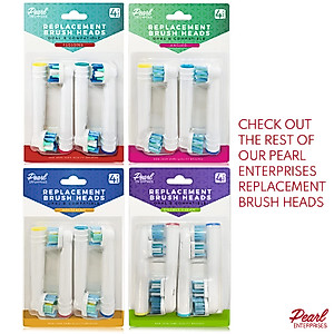 Oral-B Compatible Replacement Toothbrush Heads Double Clean for Oralb Braun Electric Toothbrush Replacement Heads for Oral B Pro, 1000, 8000, 9000, Sonic, Adults, Kids, Vitality, Dual (4)