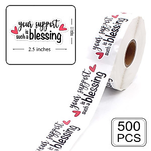 Your Support is Such a Blessing Stickers,Thank You for Support Small Business Stickers,Thanks for Your Support Stickers,Mail Envelopes Shipping Supplies 500 PCS