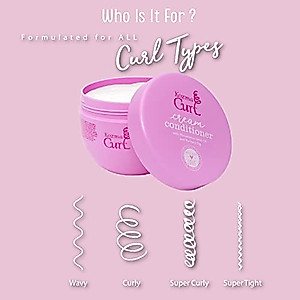 Kozma Curl Cream Conditioner, 10.14 fl oz 300ml, Silicone Free, Sulfate Free, Curly Hair Conditioner, For all Curl Types, hydrating, moisturizing, Curly Hair Products, Organic, Anti Frizzy