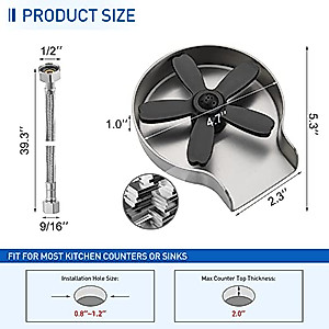 WOJIUBUXIN Glass Rinser for Kitchen Sink Brushed Nickel Cup Cleaner for Bar Sink Baby Bottle Washer Stainless Steel Kitchen Sink Accessories
