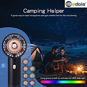 edola Mini Portable Fan Powerful, Handheld Fan, 3 Speed Personal Small Fan, Lightweight Makeup USB Rechargeable Fan for Stylish Girl Women Men Indoor Outdoor