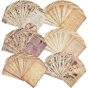 180 Sheets of Scrapbook Paper, Vintage Journaling Scrapbooking Supplies Craft Kits for Bullet Journals Junk Journal Planners Aesthetic Room Decor Wall Art Collage Album Cottagecore Picture Frames
