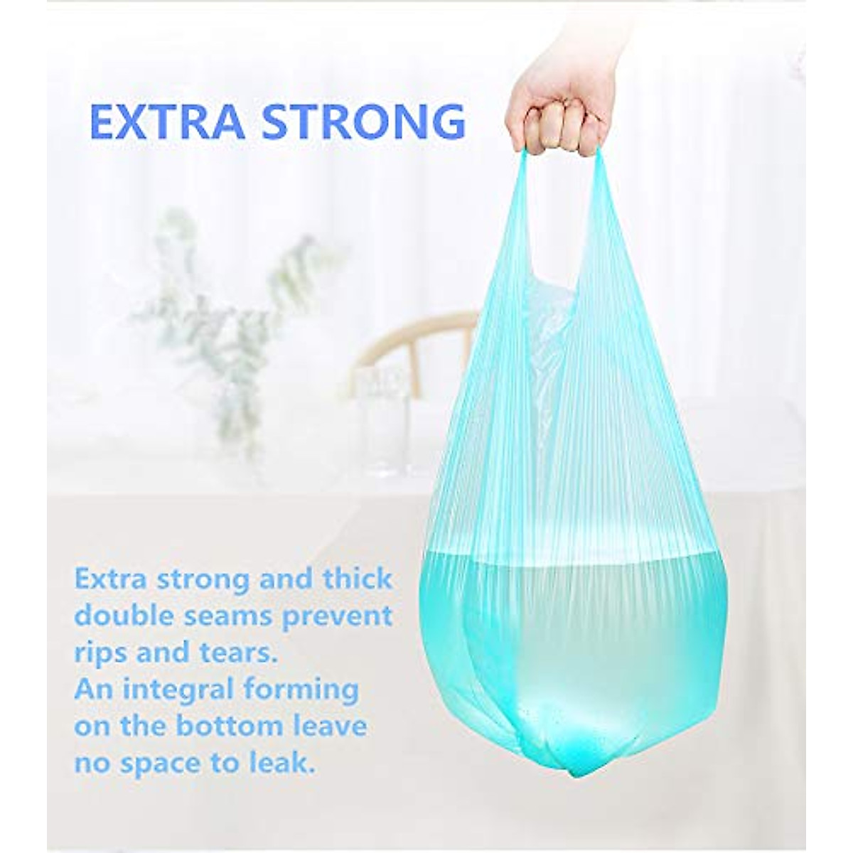 Trash Bags,4 Gallon Handle Tie Small Garbage Bags For Office, Kitchen,Bedroom Waste Bin,Colorful Portable Strong Rubbish Bags,Wastebasket Bags,100 Counts