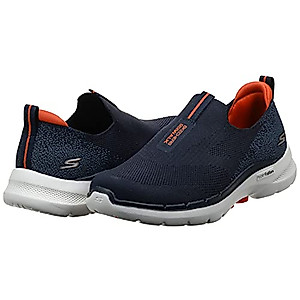 Skechers Men's Gowalk 6-Stretch Fit Slip-On Athletic Performance Walking Shoe, Navy/Orange, 12