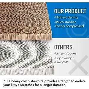 FluffyDream Cat Scratcher Cardboard, Scratching Pad House Bed Furniture Protector, Infinity Shape, Curved (Brown, Bone)