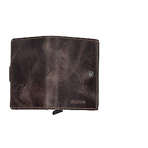 Secrid Mini Wallet, Vintage Chocolate, Genuine Leather with RFID Protection, Holds up to 12 Cards