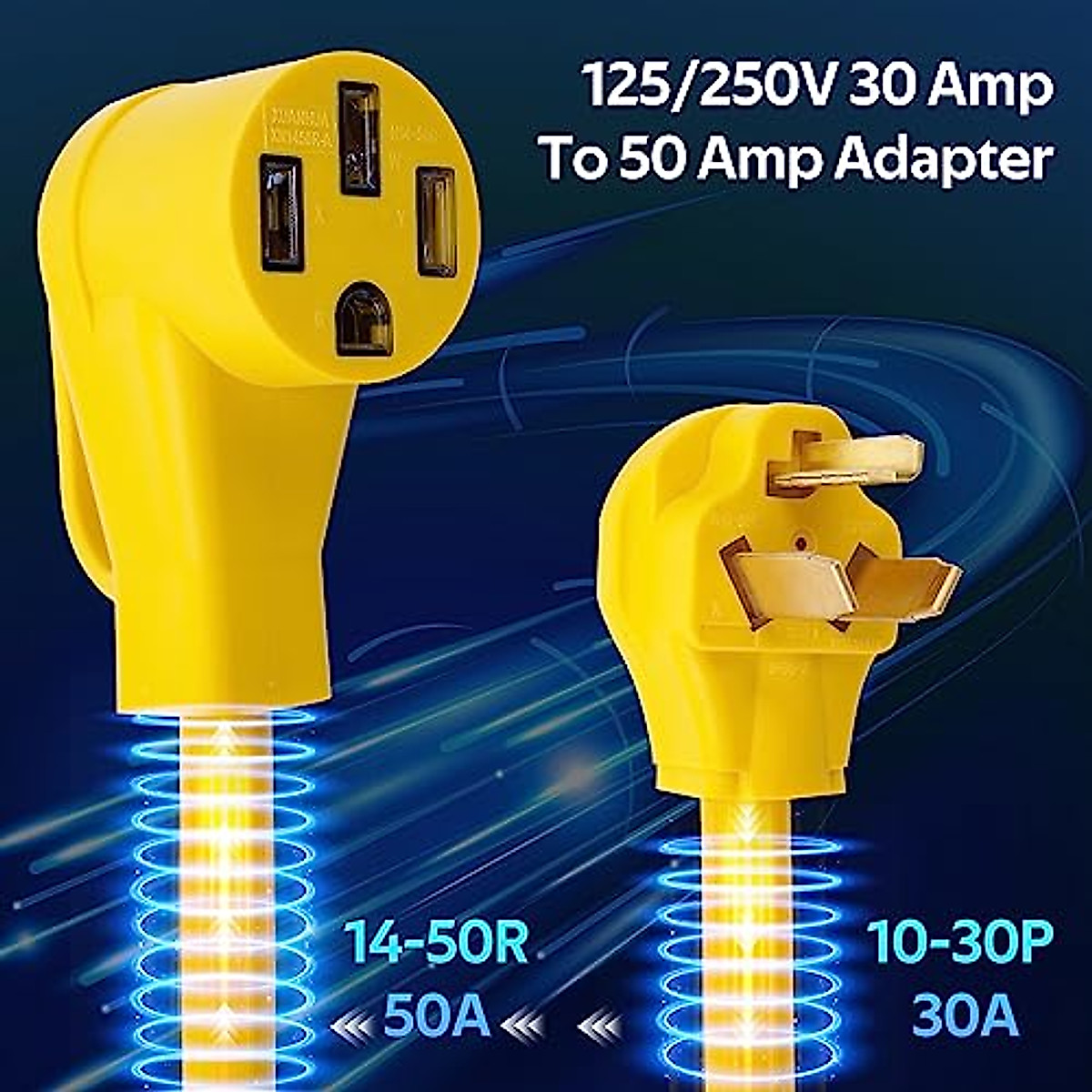 NEMA 10-30P to 14-50R EV Charger Adapter, BOEASTER 30A Dryer Plug to 50A 14-50 EV Conversion Adapter for Level 2 EV Charging and Tesla