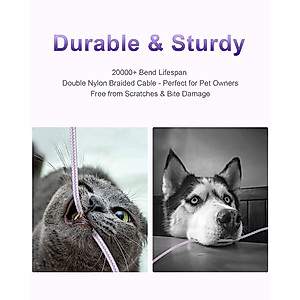 USB C to USB C Cable - 100W Type C to C Fast Charging Cable for iPhone 15 Pro Max/Plus Samsung S23 iPad Pro iPad Air/Mini MacBook Pro/Air Google Pixel Chromebook (PD 6.6Ft Nylon Cord, Purple)