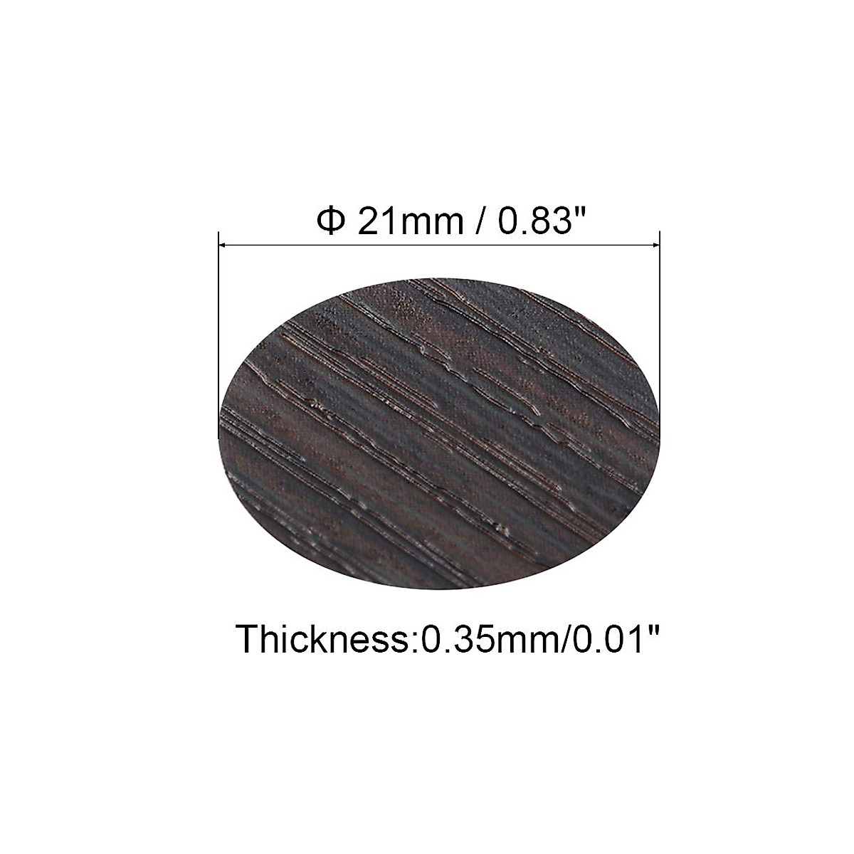 uxcell Screw Hole Covers Stickers Textured Plastic Self Adhesive Stickers for Wood Furniture Cabinet Shelve Plate 21mm Dia 108pcs in 2Sheet Dark Coffee with Grain