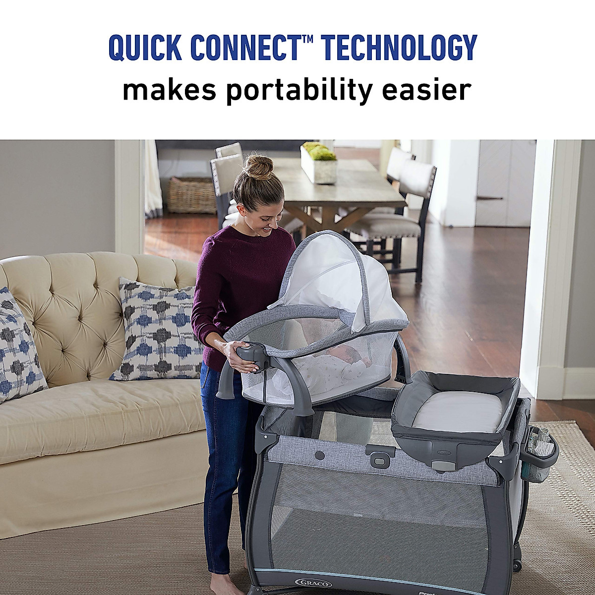 Graco Pack 'n Play Quick Connect Portable Bassinet Playard, Alex