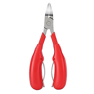 Uxsiya Pedicure Cutter Tool Cuticle Scissors Nail Cuticle Pliers Nonslip Stainless Steel for Salon for Home Use Nail Care Different Nail Red