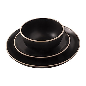 IHIPPO Dinnerware Sets Kitchen Dinnerware Sets 12-Piece Dinnerware Set Plates Sets for Home Dinner Set Dishes and Plates Sets Round Porcelain Dinnerware Plates and Bowls Set Modern Dinnerware Set