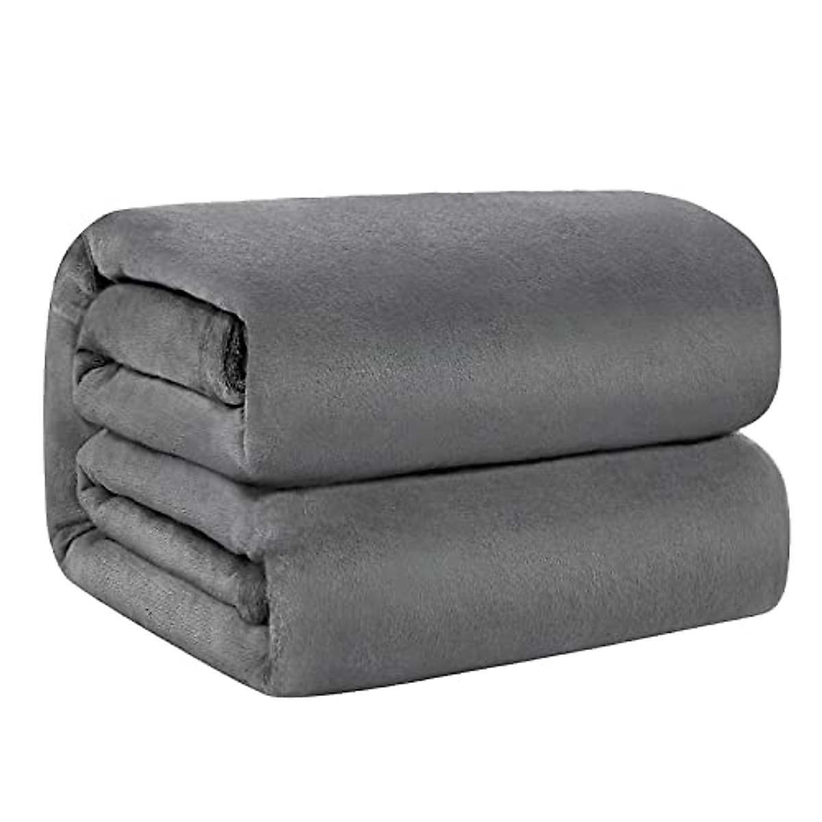 Comaza Flannel Fleece Throw Blanket- Lightweight Extra Soft & Cozy Bed Blanket Microfiber Flannel Fuzzy Blanket for Couch and Sofa.(Grey,90x90 inches)