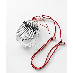 Mini Kalimba 8 Keys Crystal Thumb Piano Best Gift for Kids Adults and Beginners in Birthday Christmas and Other Occasions(Crystal oval)