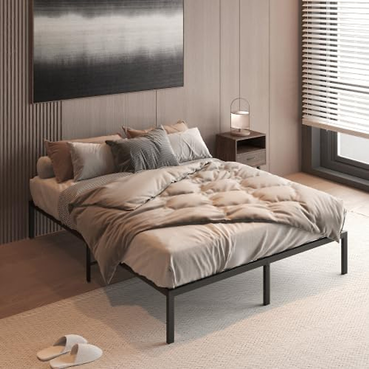 GangMei Metal Platform Bed Frame, Sturdy Metal Frame, No Box Spring Needed(Full)