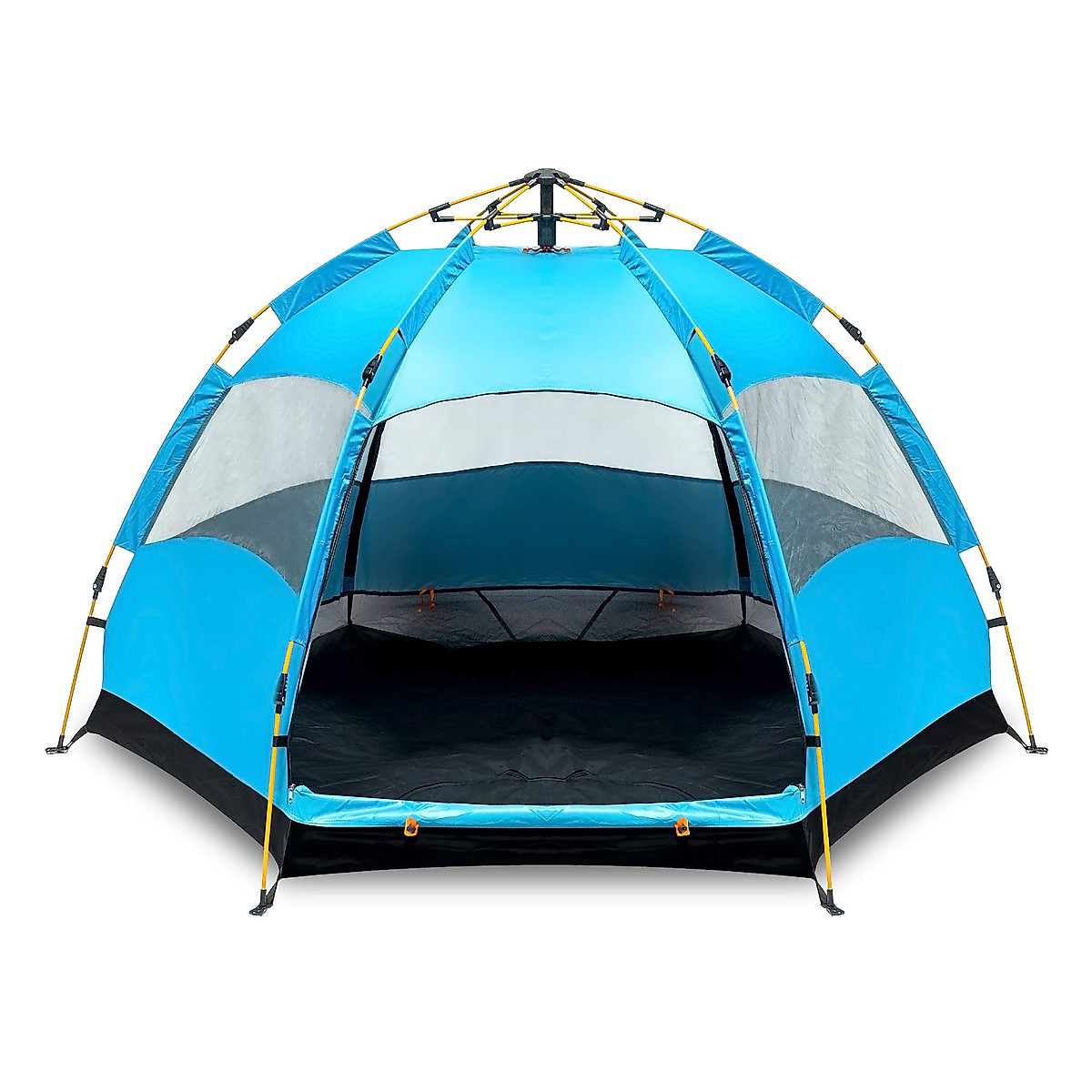 BornTech 1 Minute Instant Easy Setup Pop Up Camping Tent Light Weight Backpacking Tent Waterproof Windproof Tents for Camping, Hiking, Outdoor Festivals, Beach (Blue, 4 Person)