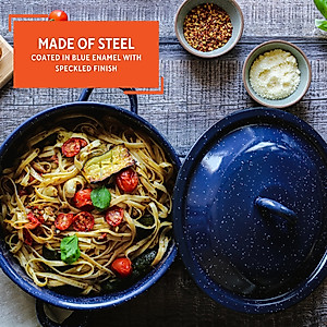 Iimusa Dutch Oven with Lid, 5 Quart, Blue