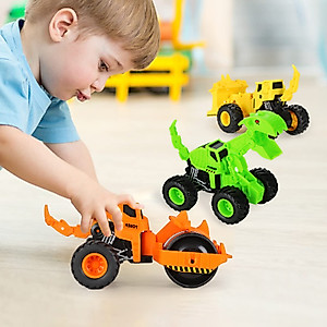 3 otters Dinosaur Toys Cars, 3PCS Dinosaur Toys for Kids Dinosaur Engineering Vehicle Construction Vehicle Playsets Birthday Gift for Boys Girls Toddlers
